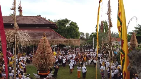 Top View of a Hindu Temple Ceremony, Bal... | Stock Video | Pond5