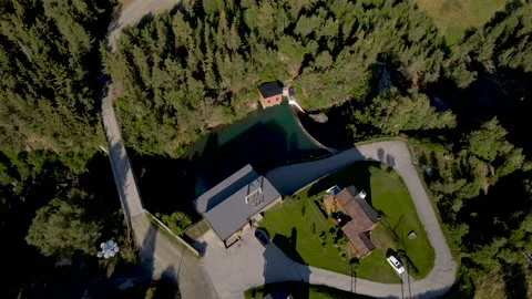 Top View Of Hydro Power Plant With Reser... | Stock Video | Pond5