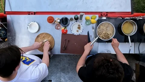 Food Cooking Top View Stock Video Footage | Royalty Free Food Cooking ...