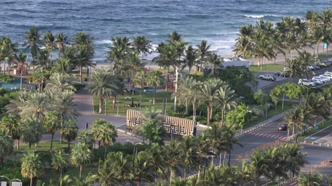 Top view of Jeddah beach - Red Sea corni... | Stock Video | Pond5