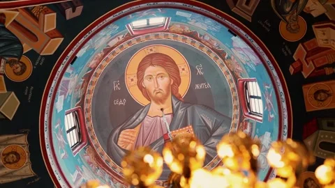 Top View. Jesus Christ interior of Ortho... | Stock Video | Pond5