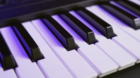 Top view of the keys of a synthesizer ke... | Stock Video | Pond5