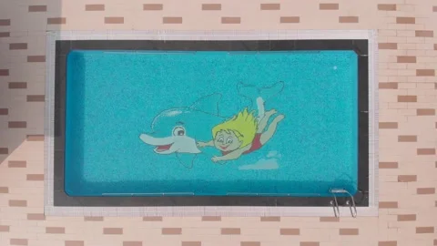 top view of kids shallow pool with kids ... | Stock Video | Pond5