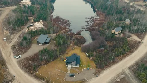 Top View Of Lakefront Holiday Cabins At ... | Stock Video | Pond5
