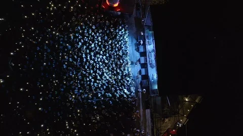 Top view of large crowd of people at mus... | Stock Video | Pond5