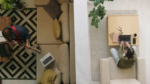 Top View of Life of People in Apartment ... | Stock Video | Pond5