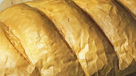 Top view of loaf bread rotating | Stock Video | Pond5