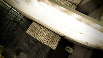 Top view of locked old dark dirty prison... | Stock Video | Pond5