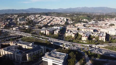 Top view of Los Angeles with freeway and... | Stock Video | Pond5