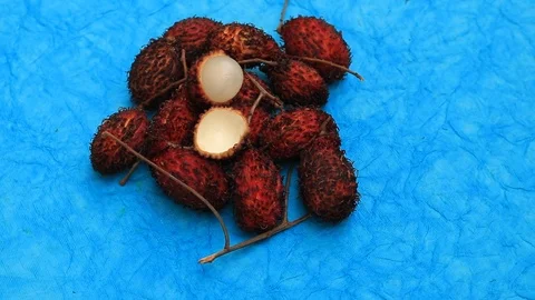 Top view of lychee isolated on white bac... | Stock Video | Pond5