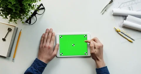 Top view on the male hands scrolling and... | Stock Video | Pond5