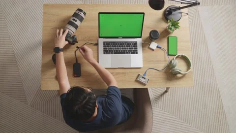 Top View Of A Male Video Editor Putting ... | Stock Video | Pond5