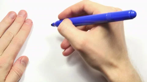 Top View of Man Drawing on a Blank Sheet... | Stock Video | Pond5