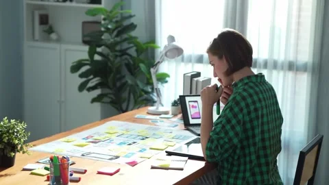 Top view of manager design UX, UI system... | Stock Video | Pond5