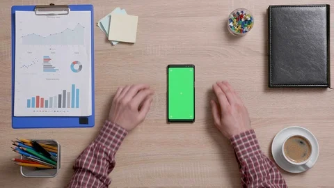 Top view of a man's hands touch the top ... | Stock Video | Pond5