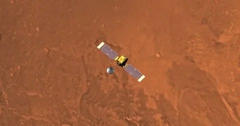 Top view of Mars Global Surveyor in orbi... | Stock Video | Pond5