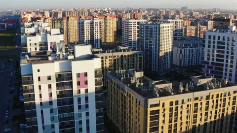 Top view of modern residential buildings... | Stock Video | Pond5