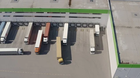 Top view of modern warehouse loading doc... | Stock Video | Pond5
