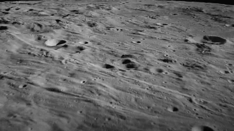Top view of the moon surface. Retro vide... | Stock Video | Pond5