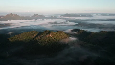 Top view Morning Mist and Viewpoint with... | Stock Video | Pond5