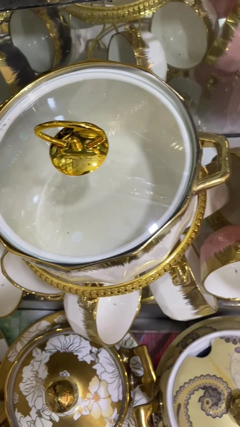 Top View of Most Beautiful Dinner Set of... | Stock Video | Pond5