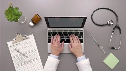 Top View Overhead Video Of Female Doctor... | Stock Video | Pond5