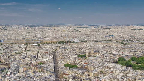 Top view of Paris skyline from observati... | Stock Video | Pond5