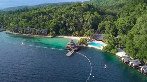 Top View of Pearl Farm Beach Resort Sama... | Stock Video | Pond5