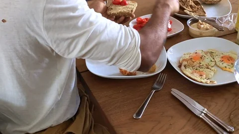 Top view of person eating a healthy vega... | Stock Video | Pond5