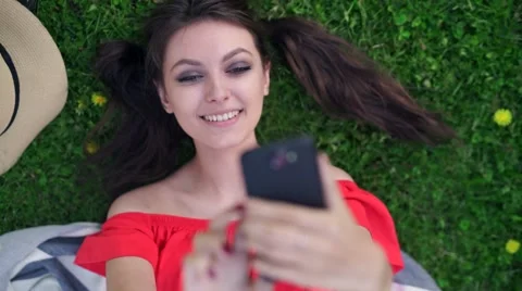 Top view photo of beautiful young woman ... | Stock Video | Pond5