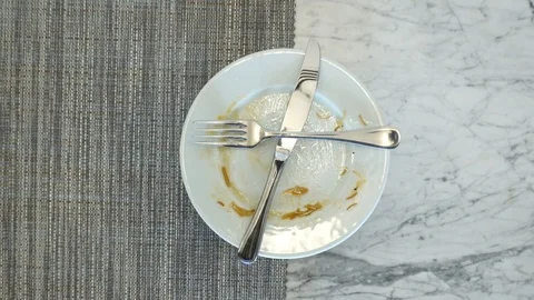 Top view, the plate rotates. On the plat... | Stock Video | Pond5