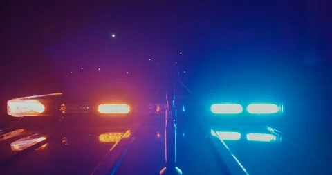 top view of police car emergency lights ... | Stock Video | Pond5
