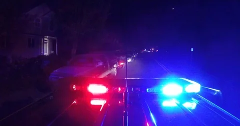 top view of police car emergency lights ... | Stock Video | Pond5