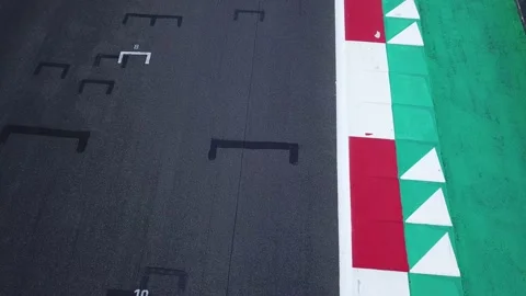 top view of a racing grid, circuit formu... | Stock Video | Pond5