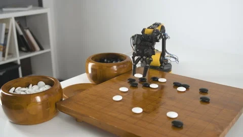 Top View of Robot Arm with Play Chinese ... | Stock Video | Pond5