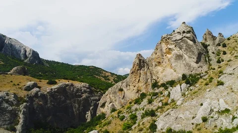 Top view of rock ridges on the backgroun... | Stock Video | Pond5