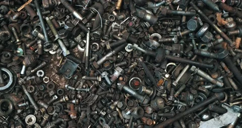 Top view rotate of old rusty bolt and nu... | Stock Video | Pond5