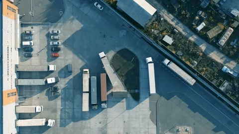 Top view of the semi-trailer truck maneu... | Stock Video | Pond5