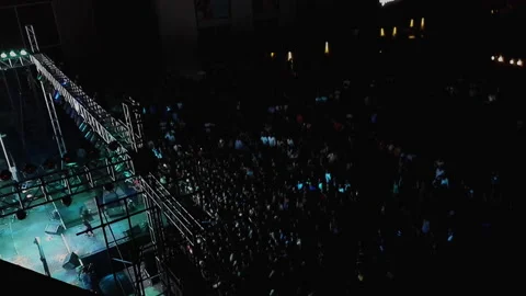 Top view, sequence shot, of a crowd list... | Stock Video | Pond5