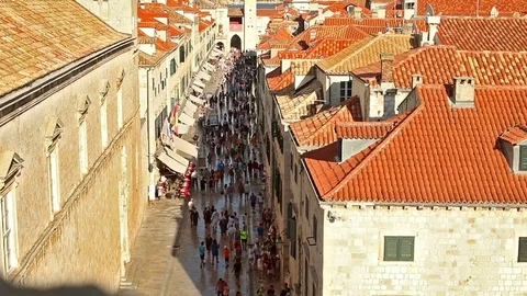 Top view shot of crowd of people walking... | Stock Video | Pond5