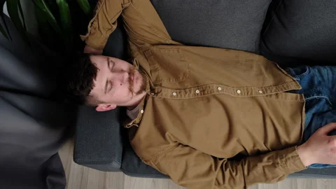 Man Sleeping Sofa Stock Video Footage | Royalty Free Man Sleeping Sofa ...