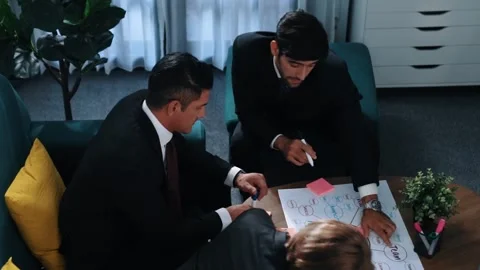 Top view of skilled businessman write id... | Stock Video | Pond5