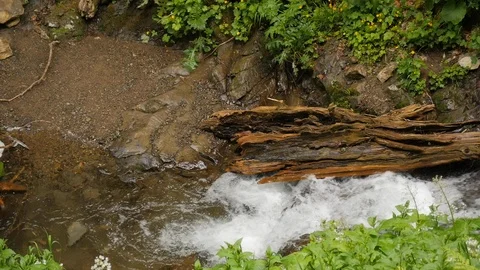 Top view slow moving water in small wate... | Stock Video | Pond5