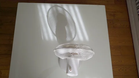 The top view of the small stand fan on t... | Stock Video | Pond5