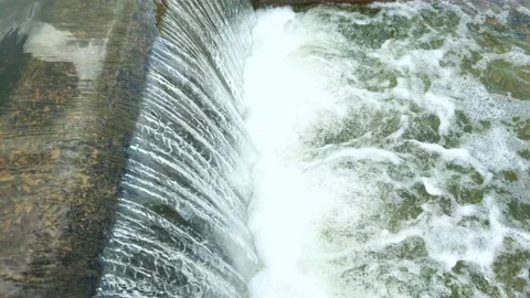 Top view of a small waterfall in the par... | Stock Video | Pond5