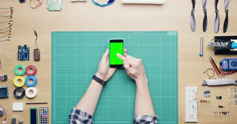 Top view software engineer using smartph... | Stock Video | Pond5
