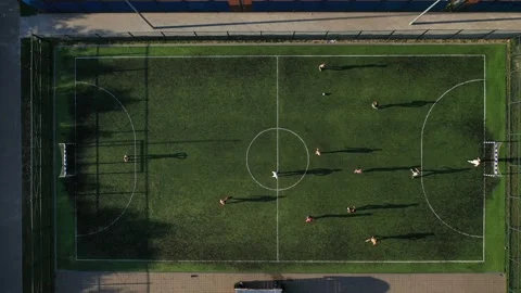 Top view of a Sports soccer field with p... | Stock Video | Pond5