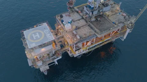 Top view of steel structure of offshore ... | Stock Video | Pond5