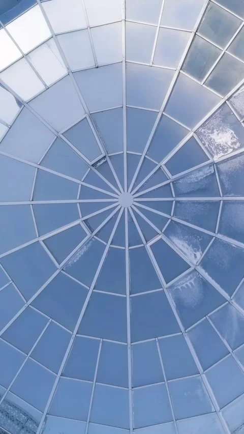 Top view on Structural glass facade curv... | Stock Video | Pond5
