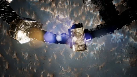 Top view of Surveyor spacecraft above Ma... | Stock Video | Pond5